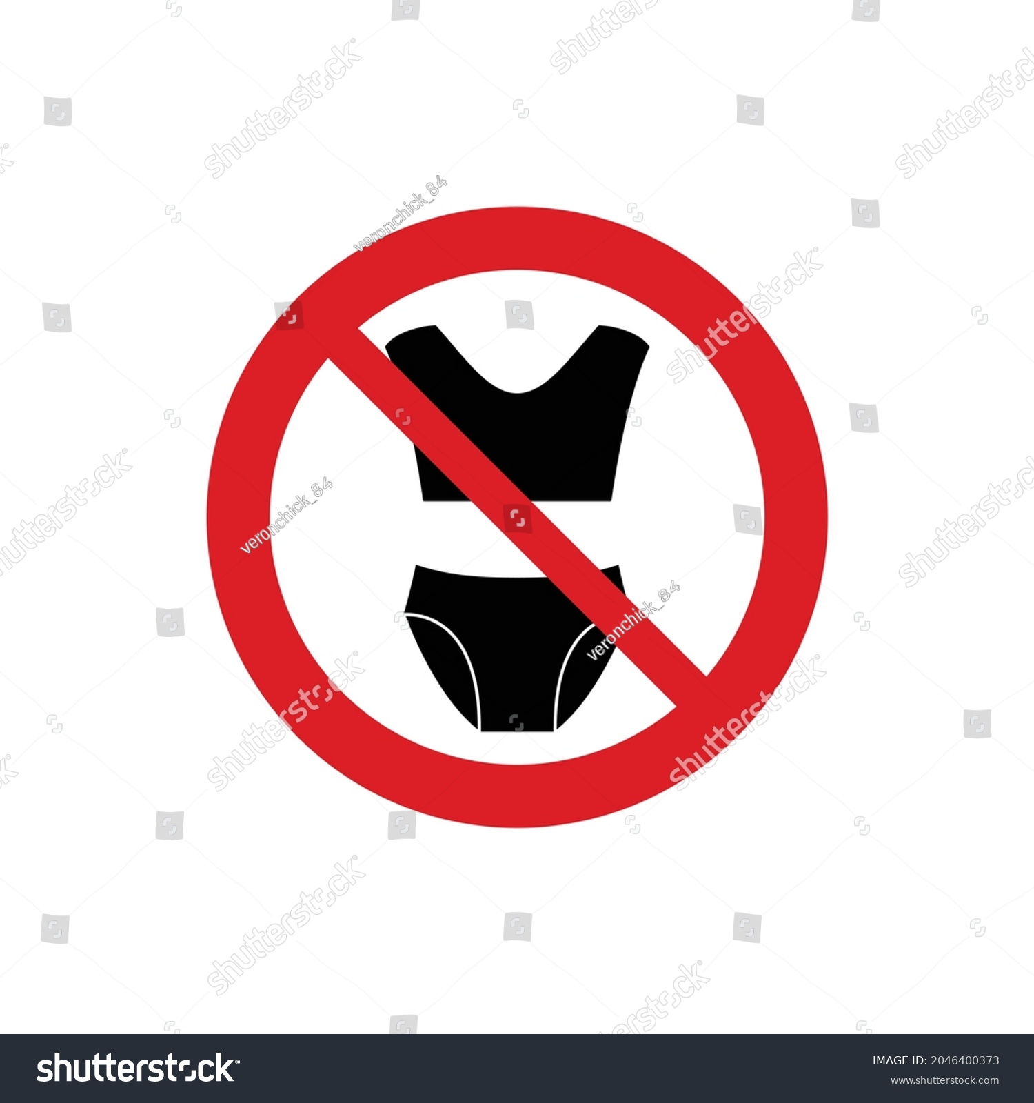 No Swimsuit Vector Not Allow Enter Stock Vector Royalty Free 2046400373 Shutterstock