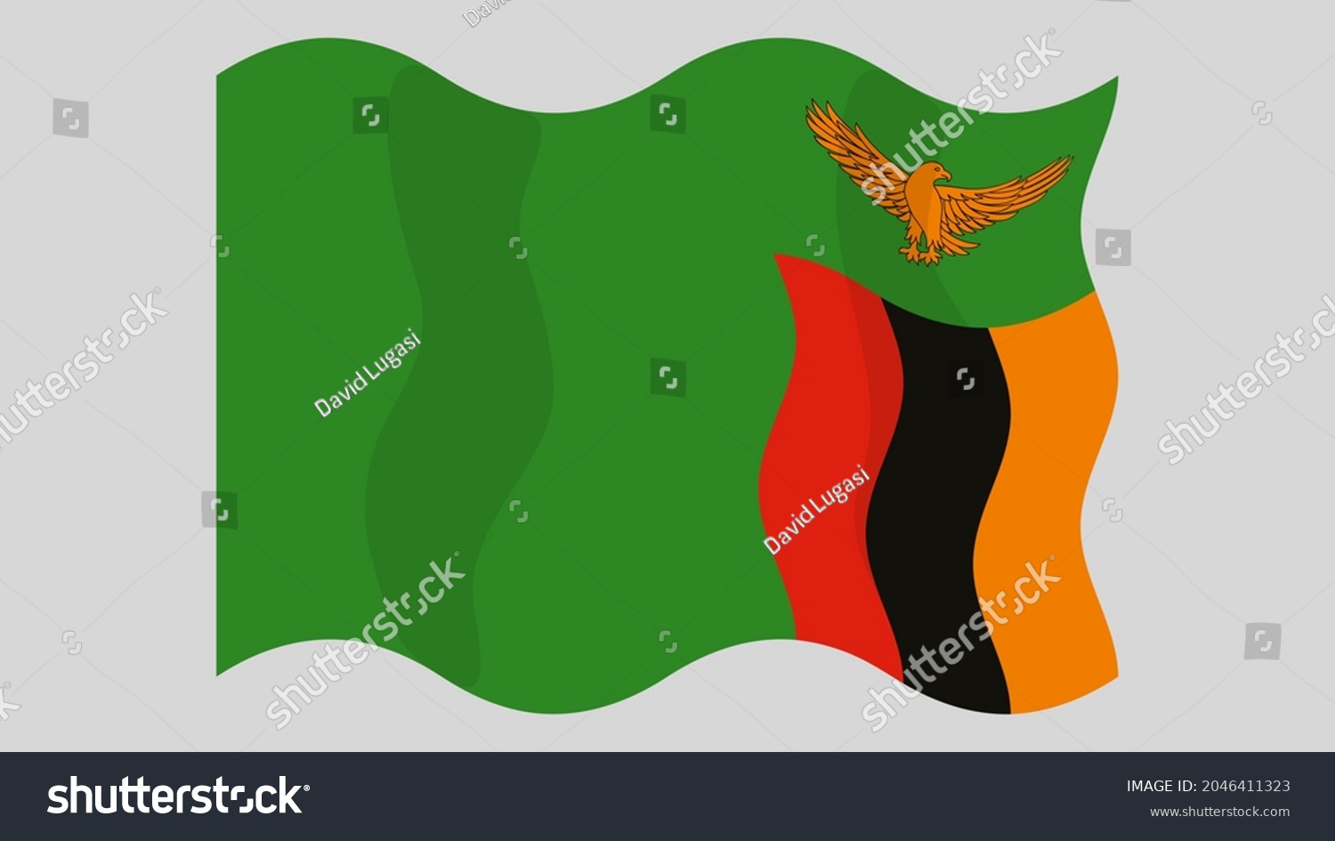 Detailed Flat Vector Illustration Flying Flag Stock Vector Royalty
