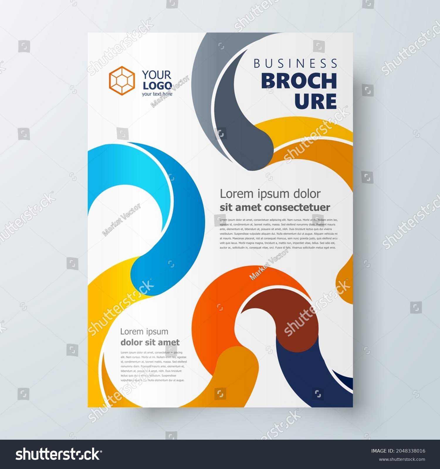 Flyer Cover Curls Colored Theme Brochure Stock Vector (Royalty Free ... Flyer Cover Curls Colored Theme Brochure Stock Vector (Royalty Free ...