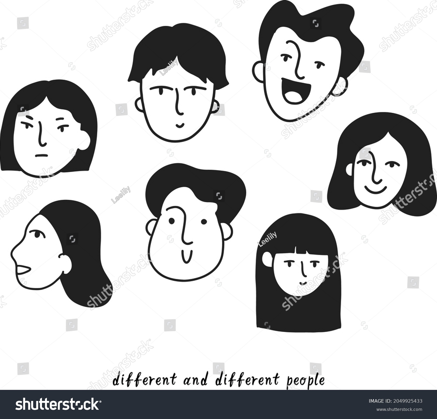 Different Different People Hand Drawn Illustration Stock Vector ... Different Different People Hand Drawn Illustration Stock Vector ...