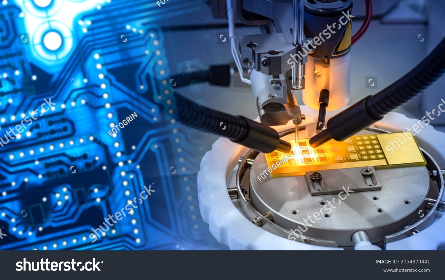 Soldering Microprocessors Under Microscope Manufacturing Microprocessor