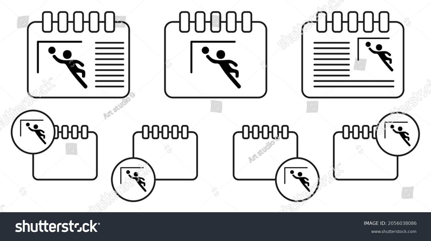 Goalkeeper Jumps Ball Icon Silhouette Athlete Stock Vector Royalty