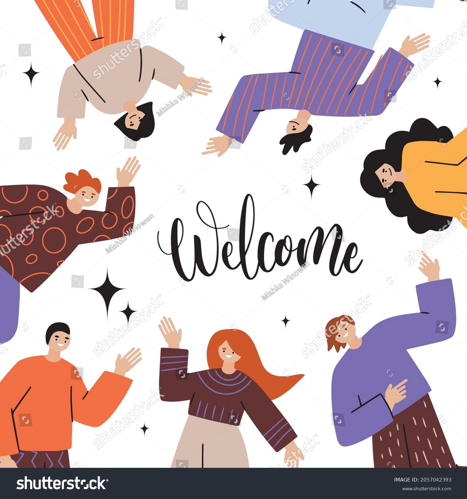 Welcome Our Team Beautiful Illustration Happy Stock Vector Royalty