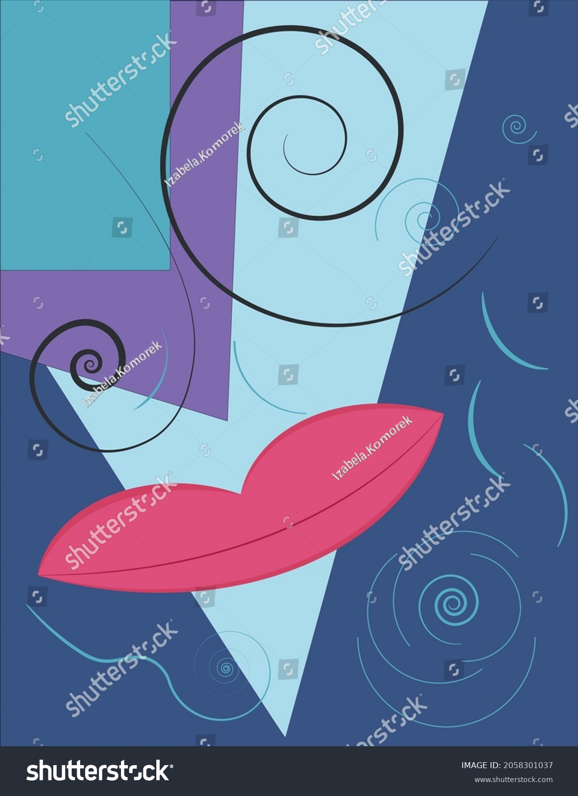 Vector Art Illustration Colorful Woman Face Stock Vector Royalty Free
