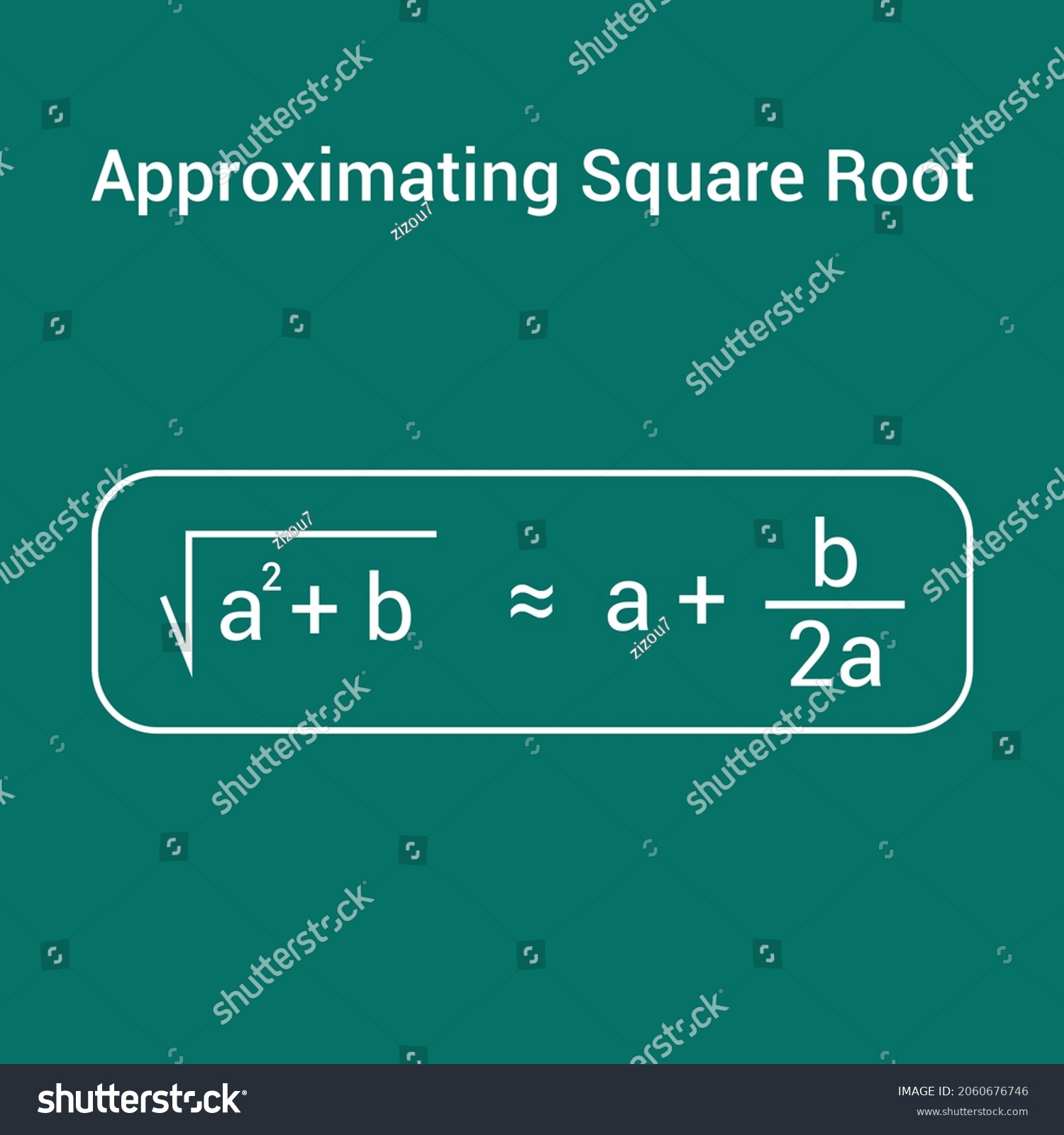 Approximating Square Root Formula Stock Vector Royalty Free 2060676746 Shutterstock