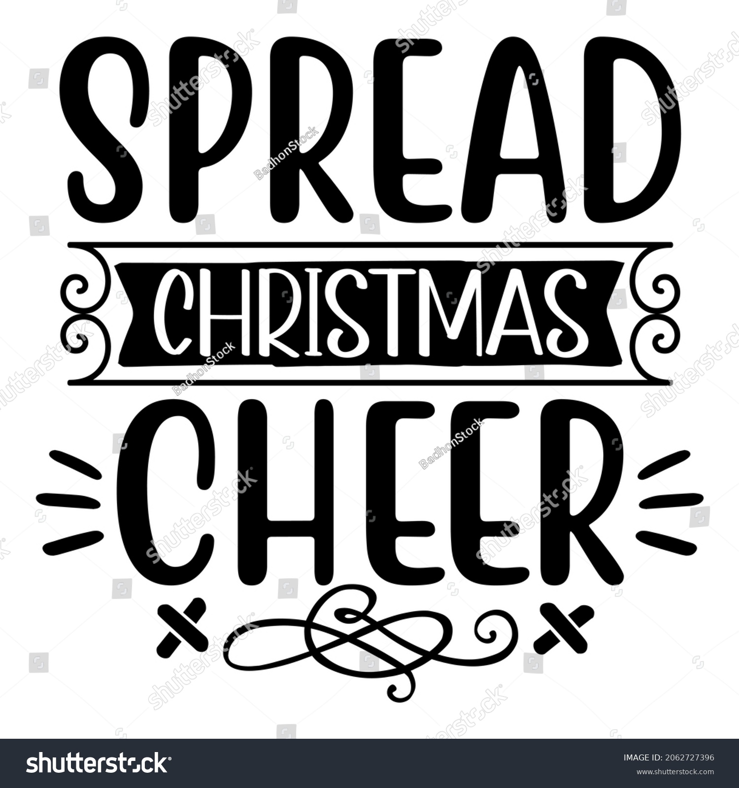 Spread Christmas Cheer Svg Design Typography Stock Vector Royalty Free