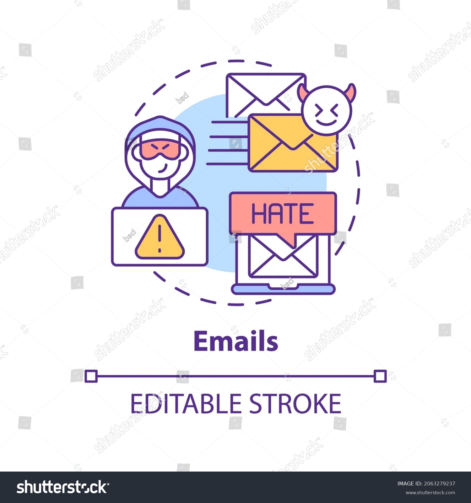 Emails Concept Icon Cyberbullying Channel Idea Stock Vector (Royalty ... Emails Concept Icon Cyberbullying Channel Idea Stock Vector (Royalty ...