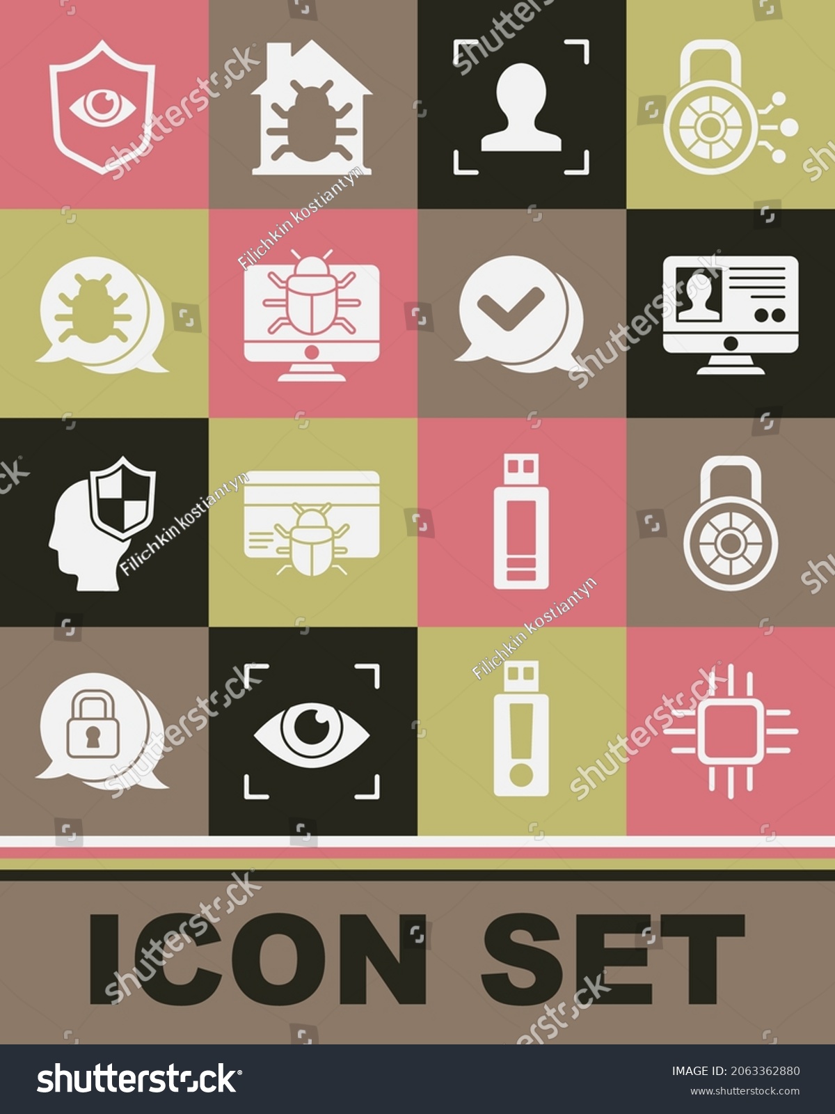 Set Processor Microcircuits Cpu Safe Combination Stock Vector Royalty Free 2063362880