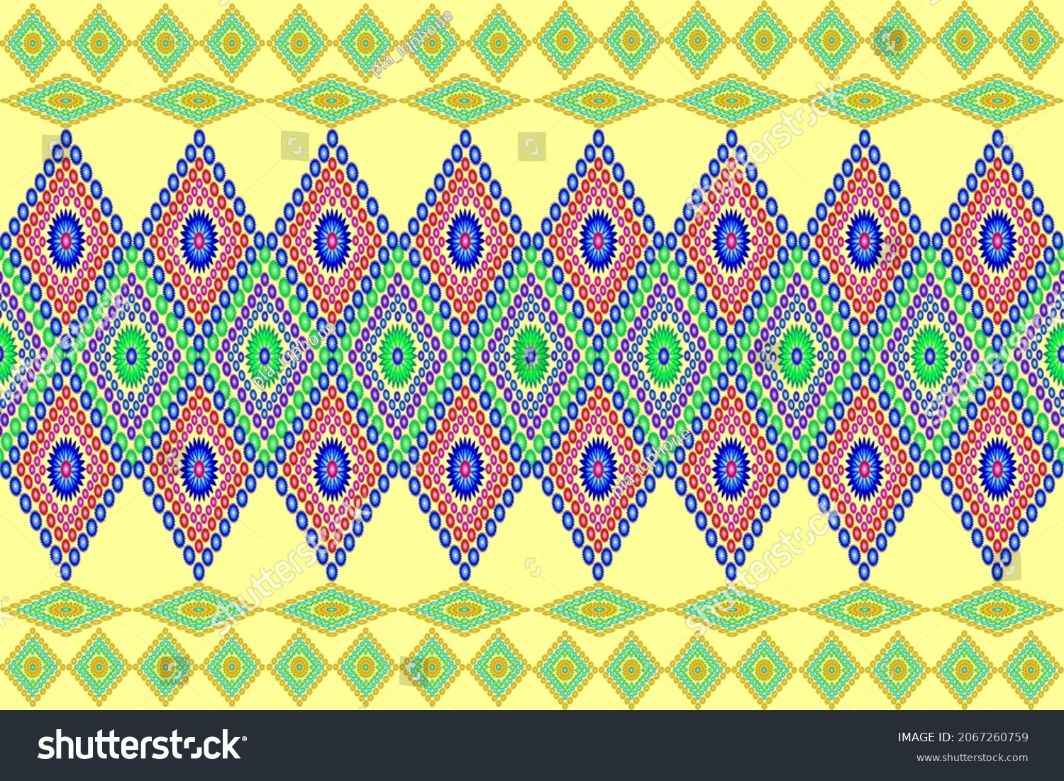 Seamless Ethnic Fabric Pattern Thai Fabric Stock Illustration 2067260759 Shutterstock