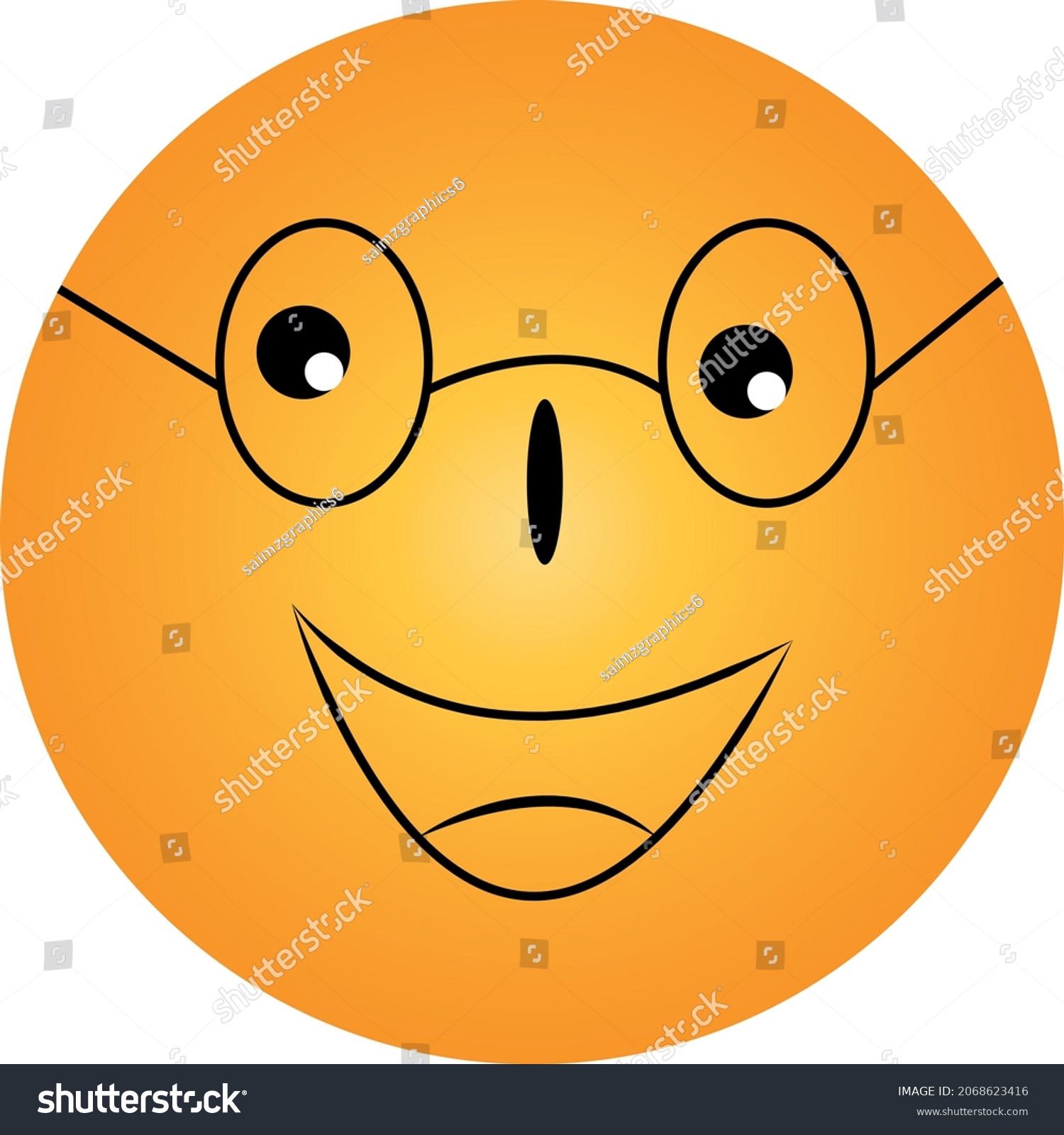 Smile Glasses Emoji Funny Vector Illustration Stock Vector Royalty Free 2068623416 Shutterstock