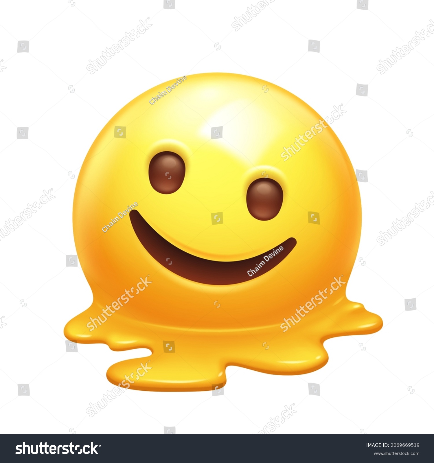 Melting Emoji Exhausted Smile Melted Yellow Stock Vector Royalty Free 2069669519 Shutterstock