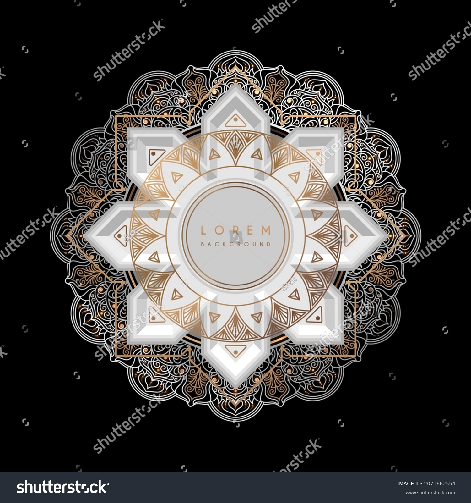 Abstract White Gold Ornate Circle Template Stock Vector (Royalty Free ... Abstract White Gold Ornate Circle Template Stock Vector (Royalty Free ...