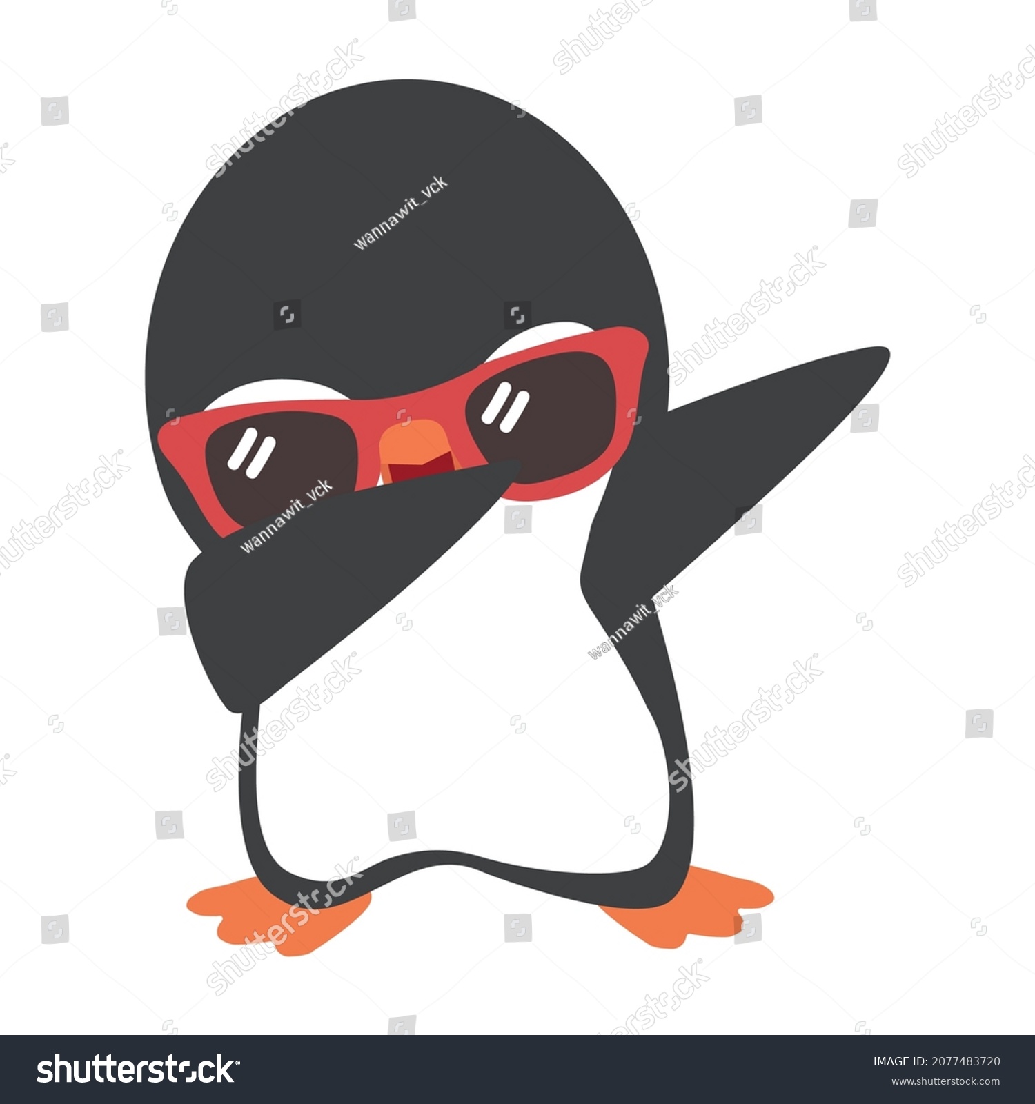 Penguin Cartoon Doing Dab Dance เวกเตอร์สต็อก ปลอดค่าลิขสิทธิ์ 2077483720 Shutterstock