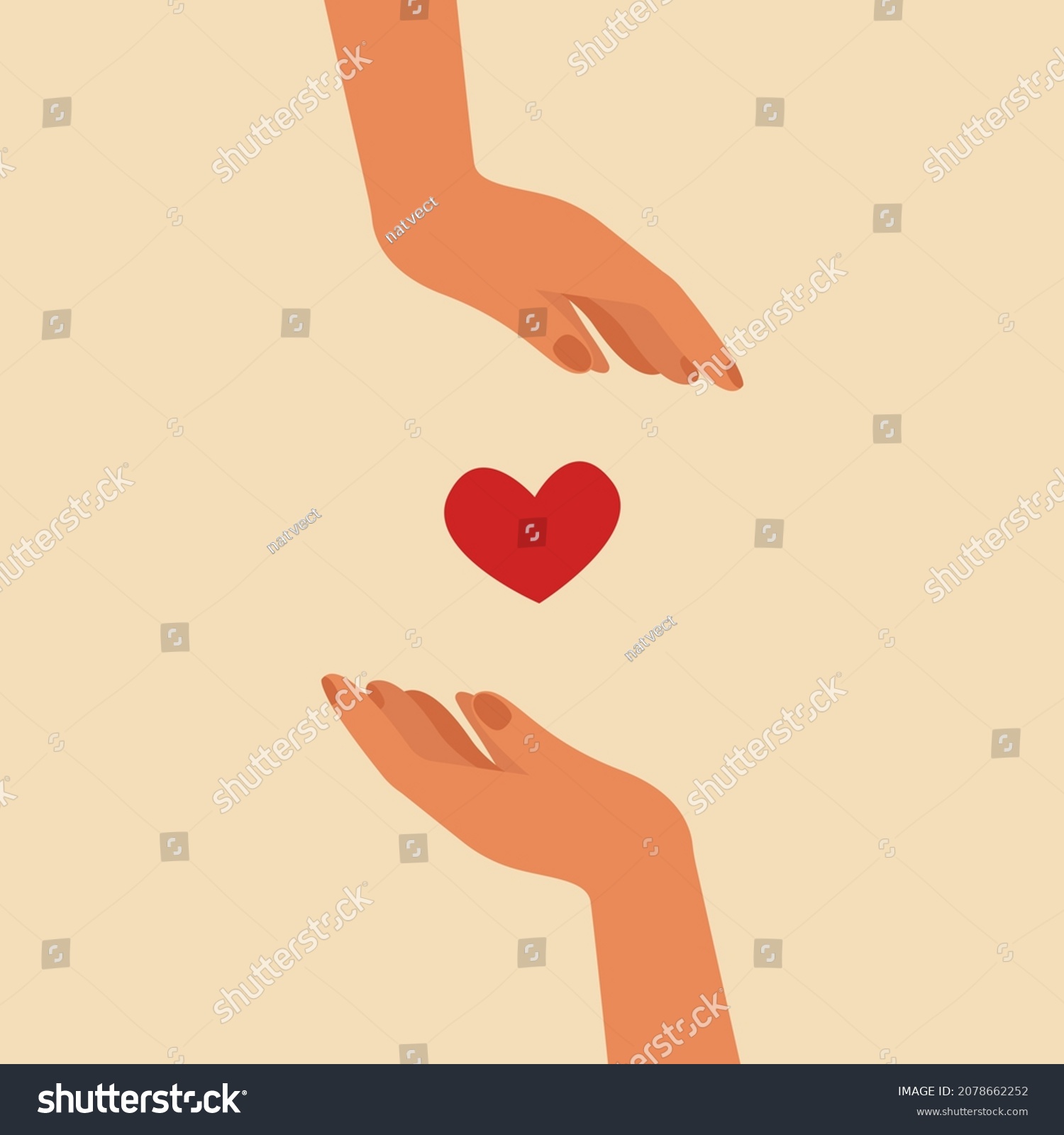 Heart Hands Love Vector Illustration Stock Vector Royalty Free