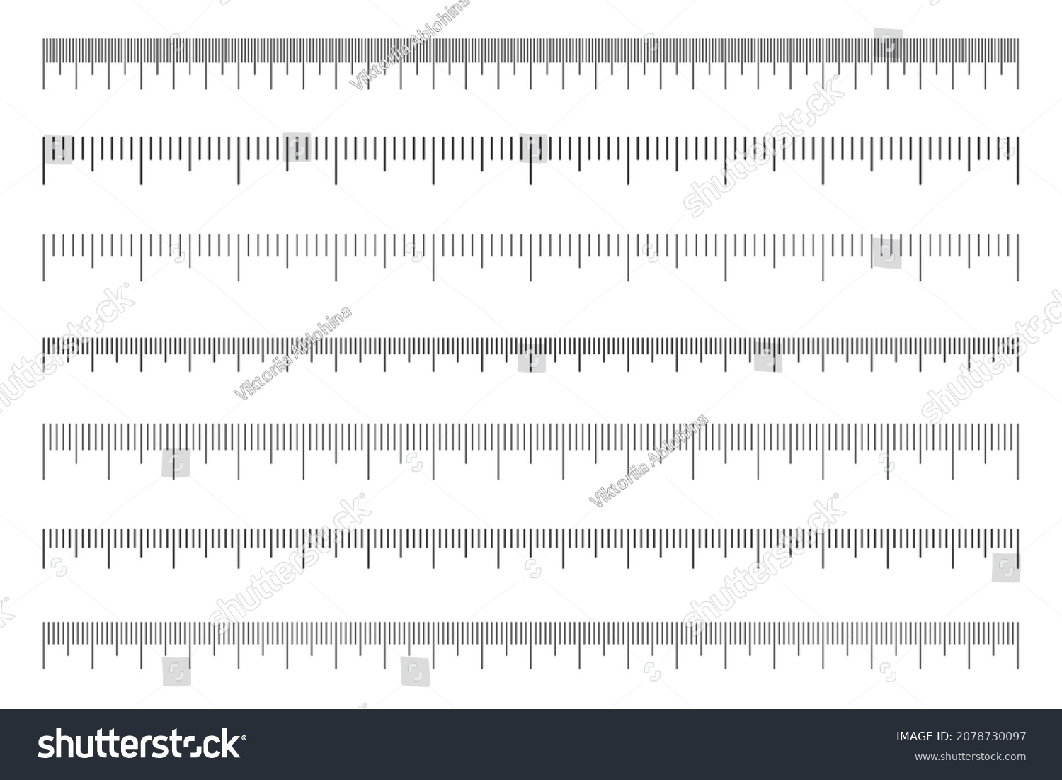 Scale Ruler Set Horizontal Measuring Chart Stock Vector (Royalty Free ... Scale Ruler Set Horizontal Measuring Chart Stock Vector (Royalty Free ...