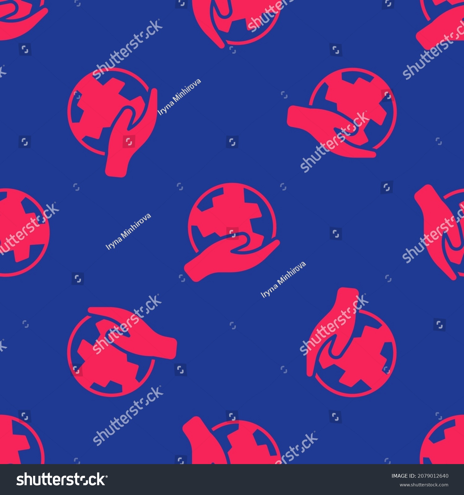 Red Human Hand Holding Earth Globe Stock Vector Royalty Free
