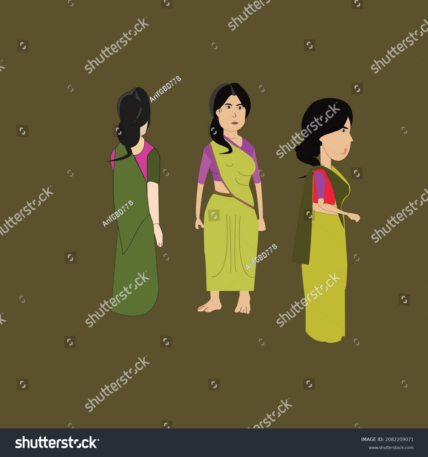 Female Character Vector Animation Stock Vector Royalty Free 2082209071 Shutterstock