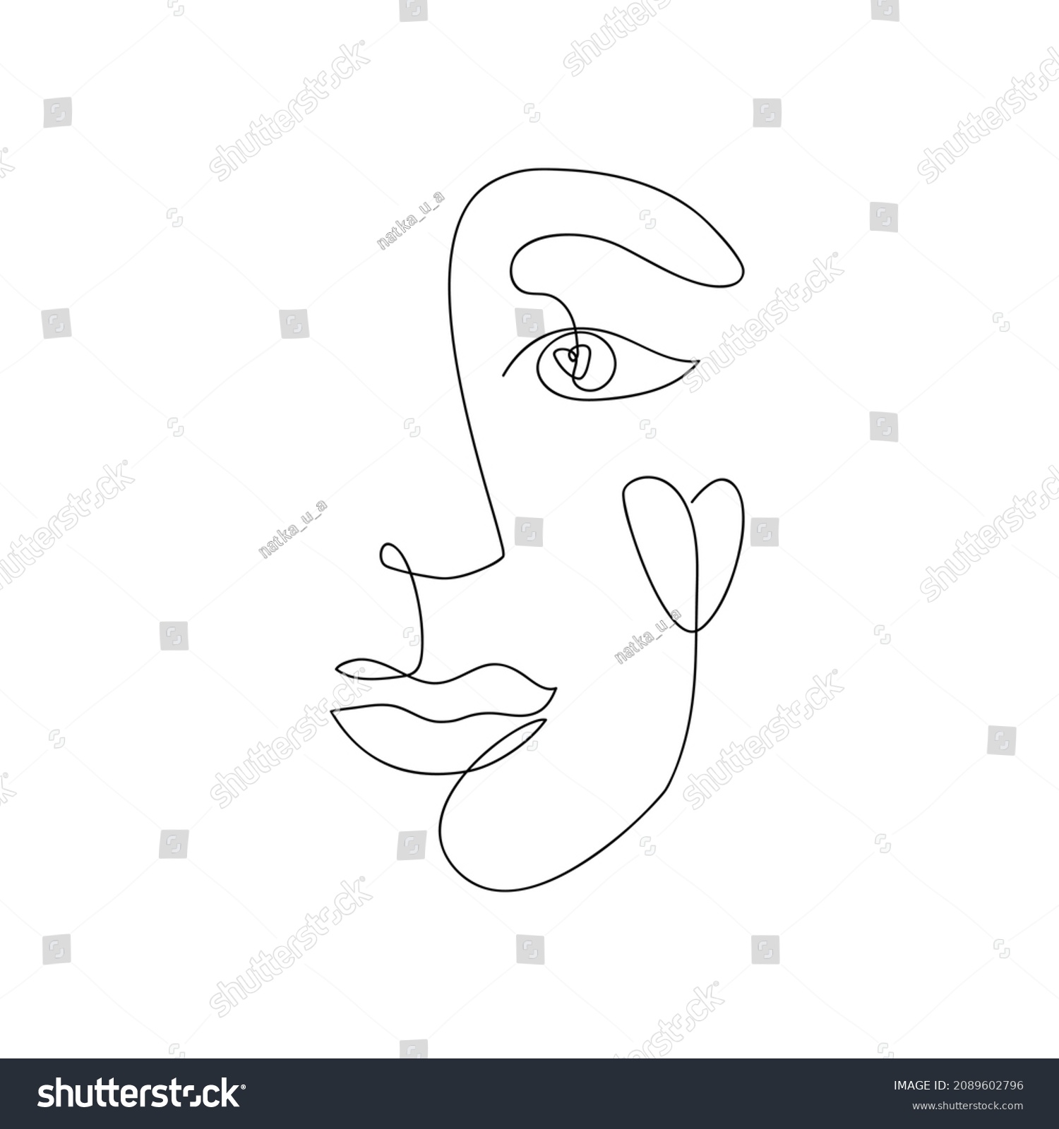 Beauty Abstract Woman Face Drawn By Stock Vector (Royalty Free ... Beauty Abstract Woman Face Drawn By Stock Vector (Royalty Free ...