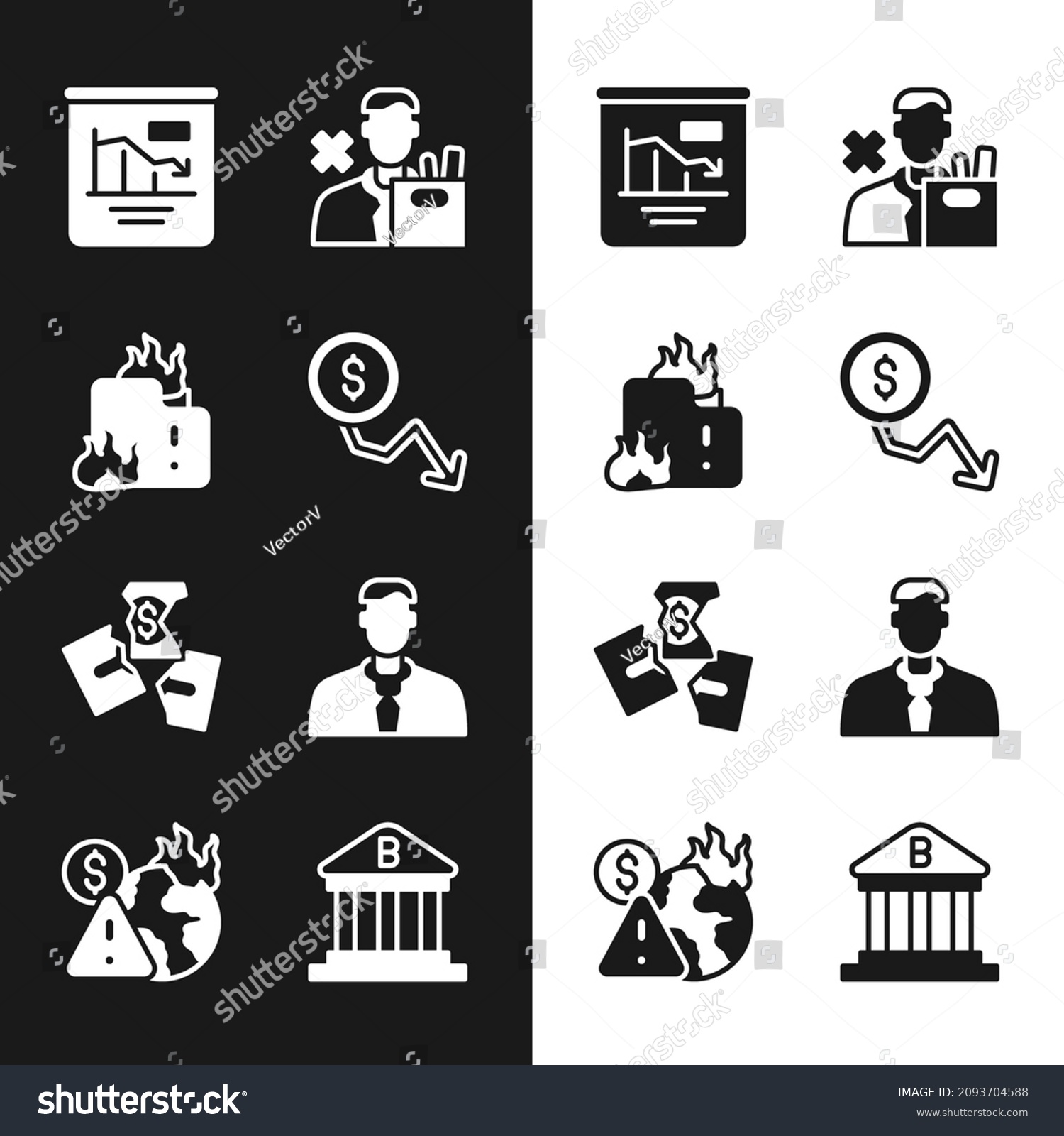 Set Dollar Rate Decrease Fire Burning Stock Vector (Royalty Free) 2093704588 | Shutterstock