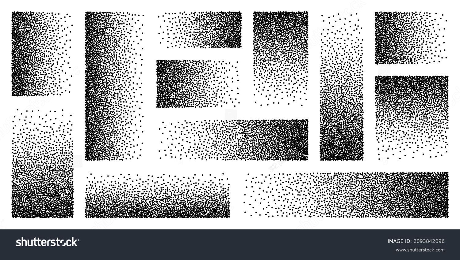 Stipple Pattern Dotted Rectangular Design Elements Stock Vector ...