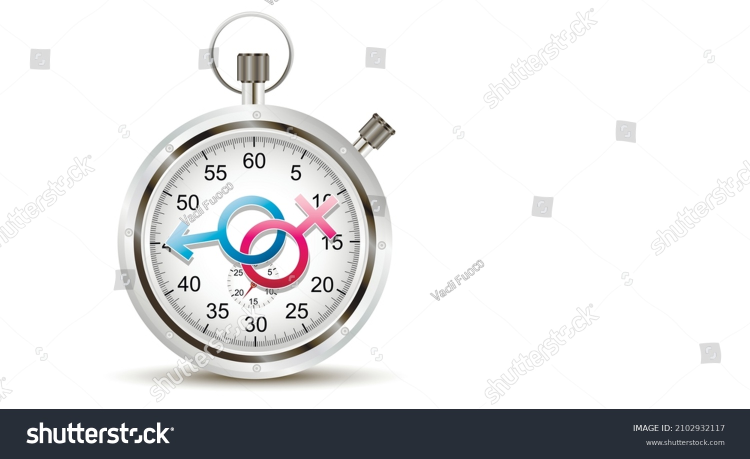 Stopwatch Showing Time First Sex Male Stock Vector Royalty Free