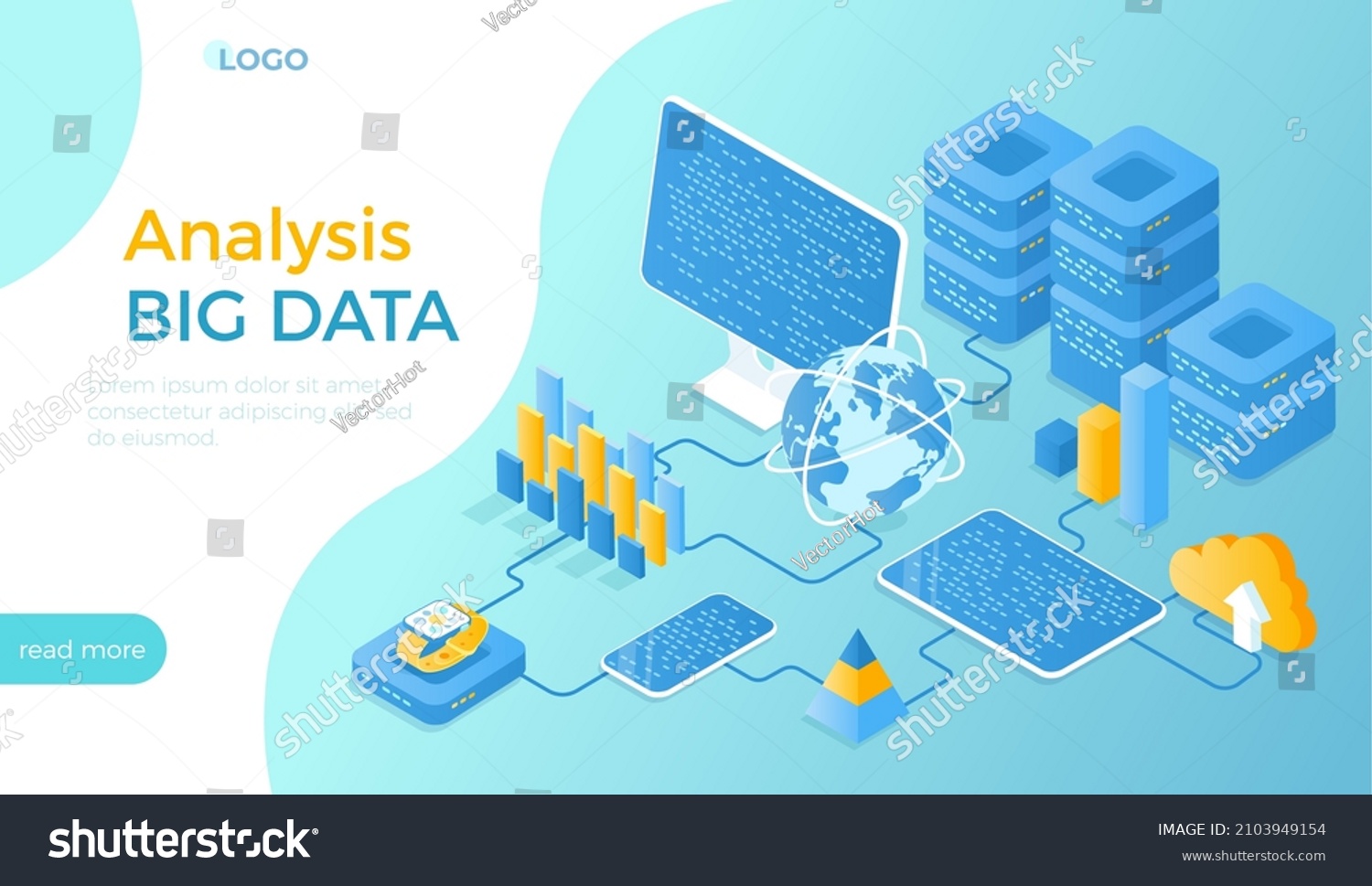 Big Data Analysis Storage Machine Learning Stock Vector (Royalty Free ...