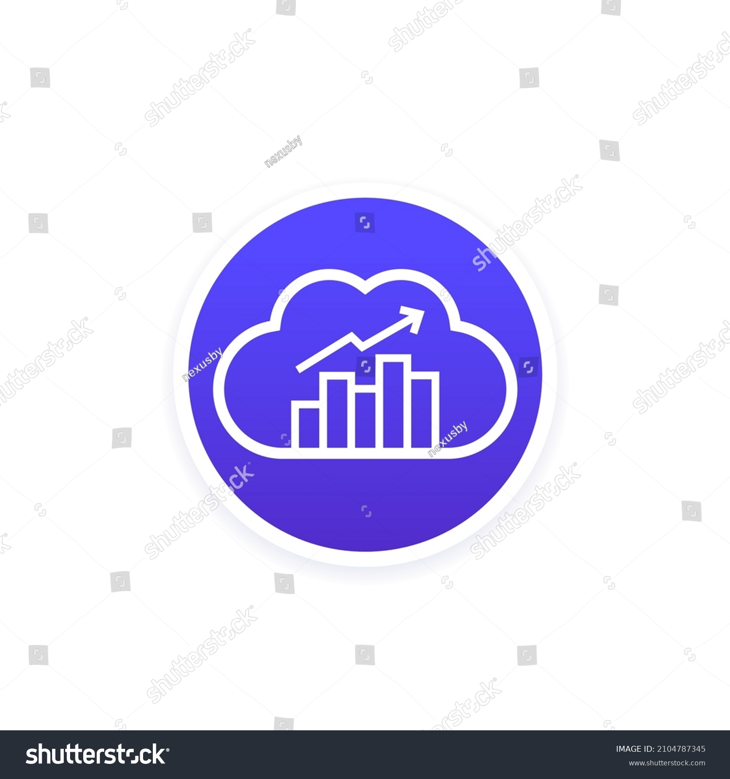 Cloud Analytics Icon Graph Vector Stock Vector (Royalty Free ...