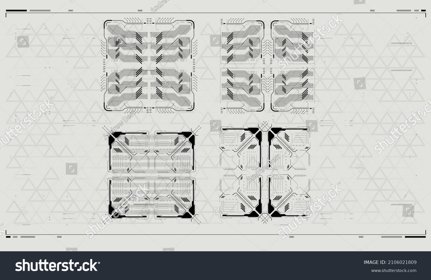 User Interface Square Frames Blocks Set Stock Vector (Royalty Free ...