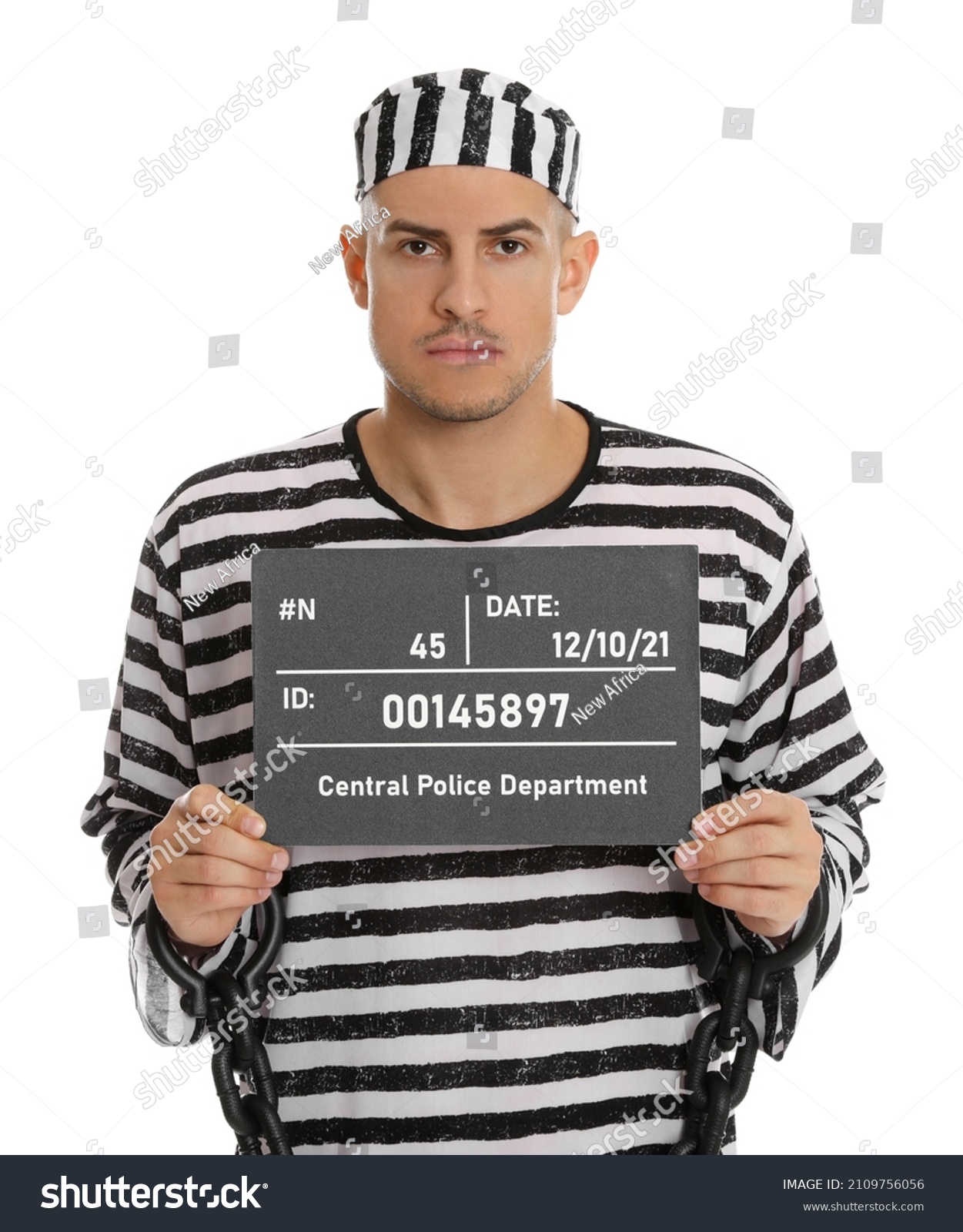 Mug Shot Prisoner Striped Uniform Board Stock Photo 2109756056 ... Mug Shot Prisoner Striped Uniform Board Stock Photo 2109756056 ...