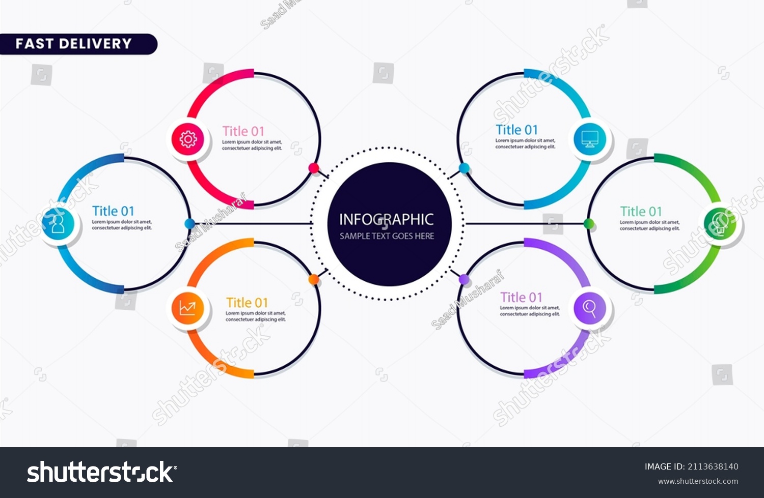 Six Step Circle Infographic Flow Chart Stock Illustration 2113638140 ... Six Step Circle Infographic Flow Chart Stock Illustration 2113638140 ...