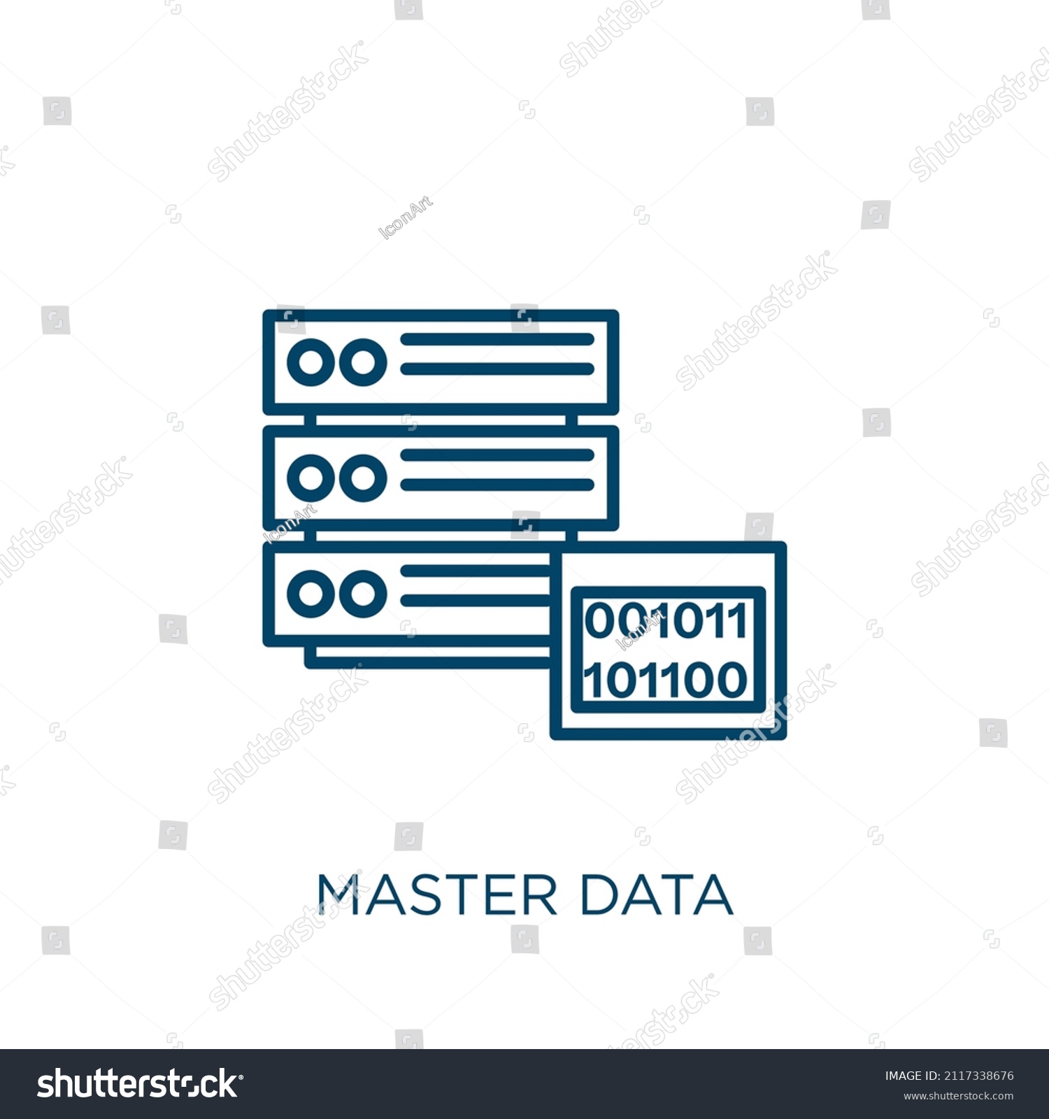 Master Data Icon Thin Linear Master Stock Vector (royalty Free