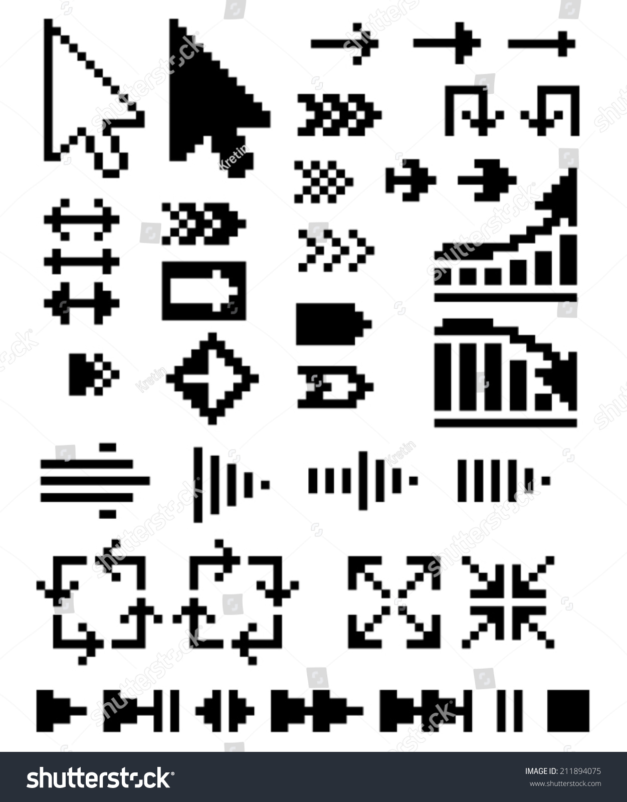 Pixel Arrow Stock Vector (Royalty Free) 211894075 | Shutterstock