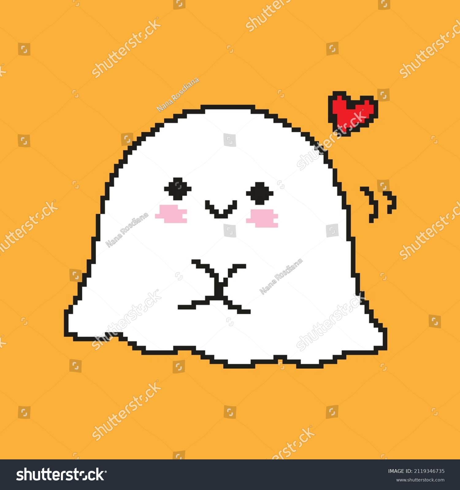 Cute Ghost Pixel Art Games Applications เวกเตอร์สต็อก ปลอดค่าลิขสิทธิ์ 2119346735 Shutterstock