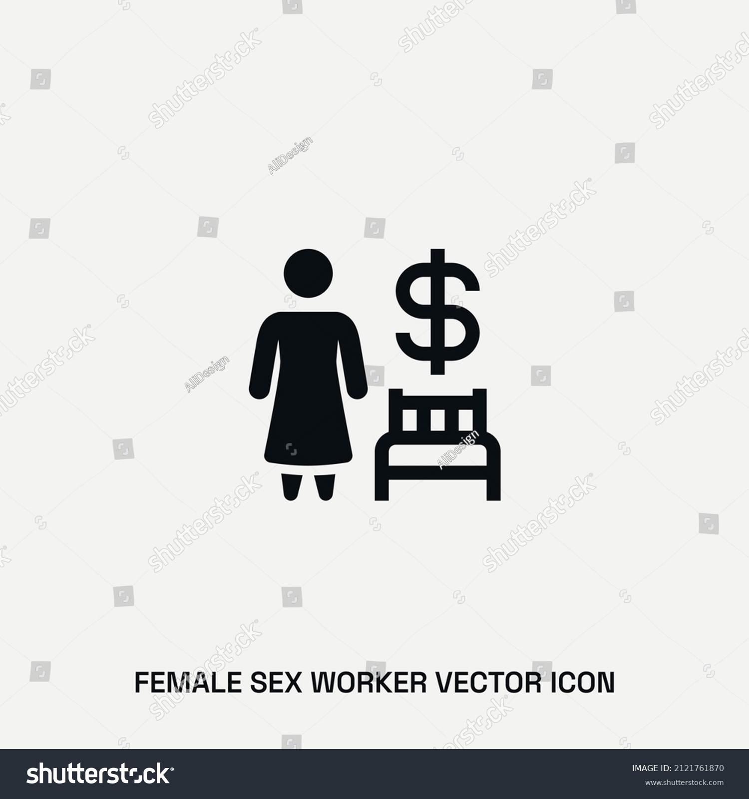 Female Sex Worker Vector Icon Premium Stock Vector Royalty Free 2121761870 Shutterstock