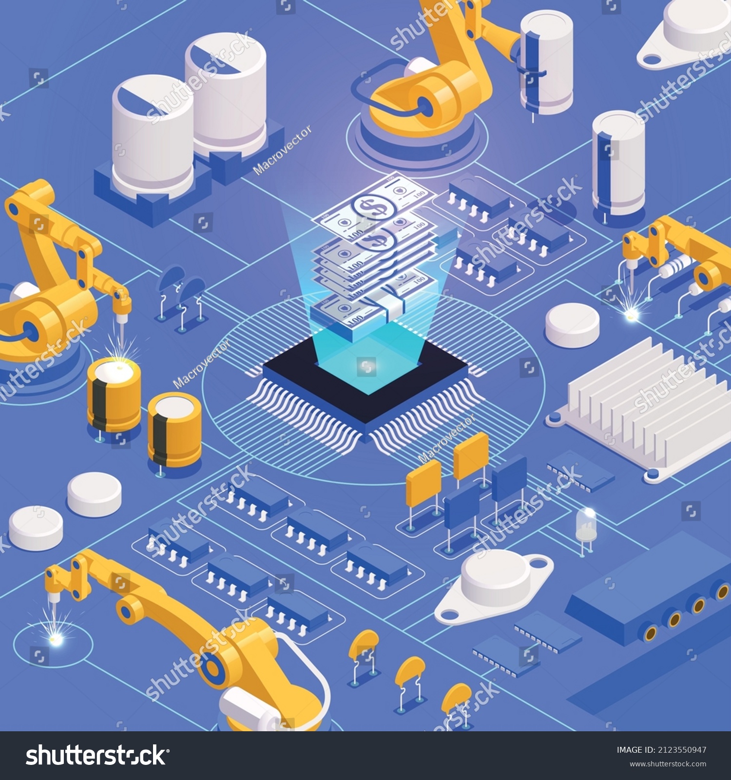 Digital Transformation Digitalization Isometric Composition Circuit ... Digital Transformation Digitalization Isometric Composition Circuit ...