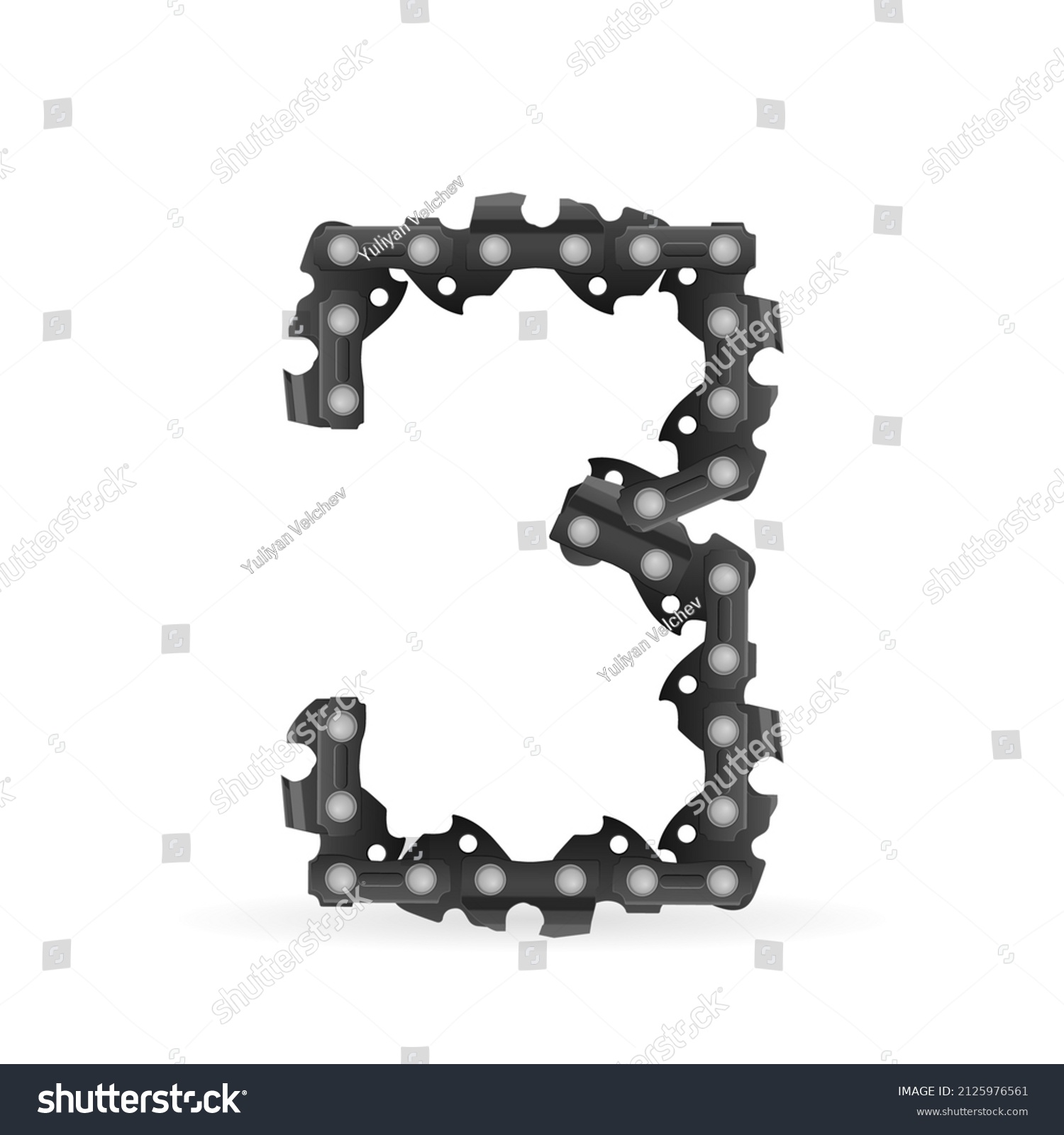 Chainsaw Chain Number Three On White Stock Vector (Royalty Free ... Chainsaw Chain Number Three On White Stock Vector (Royalty Free ...