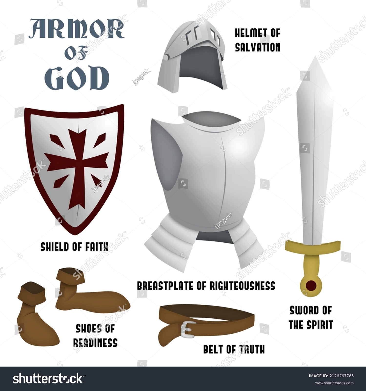 Armor God Helmet Salvation Breastplate Righteousness Stock Illustration 2126267765 Shutterstock