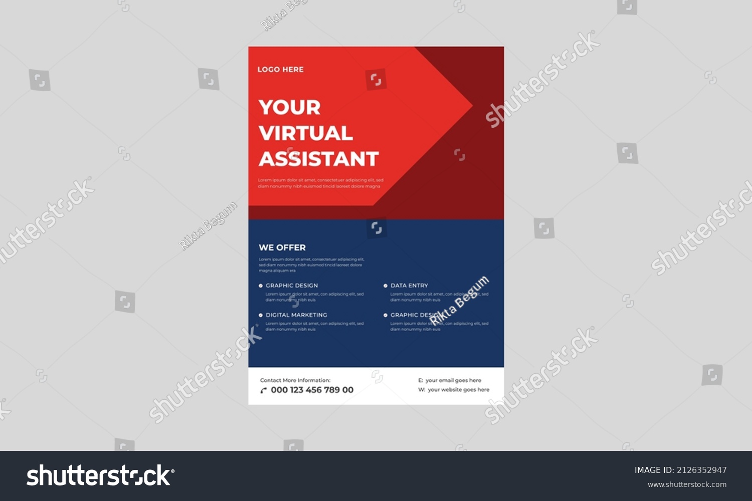 Virtual Assistant Service Flyer Template Artificial Stock Vector ... Virtual Assistant Service Flyer Template Artificial Stock Vector ...