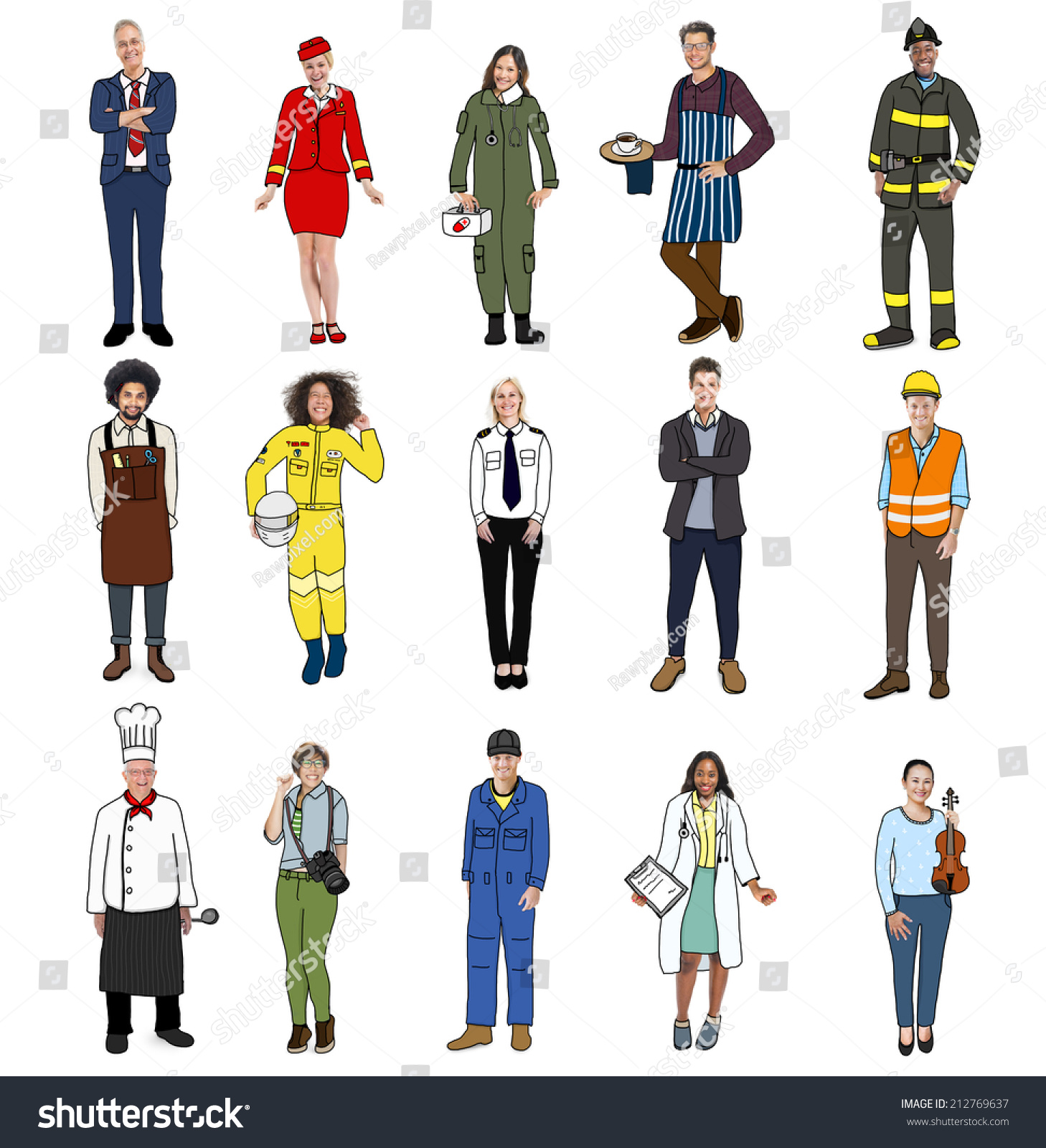 Group Diverse Multiethnic People Different Jobs Stock Photo 212769637 ... Group Diverse Multiethnic People Different Jobs Stock Photo 212769637 ...
