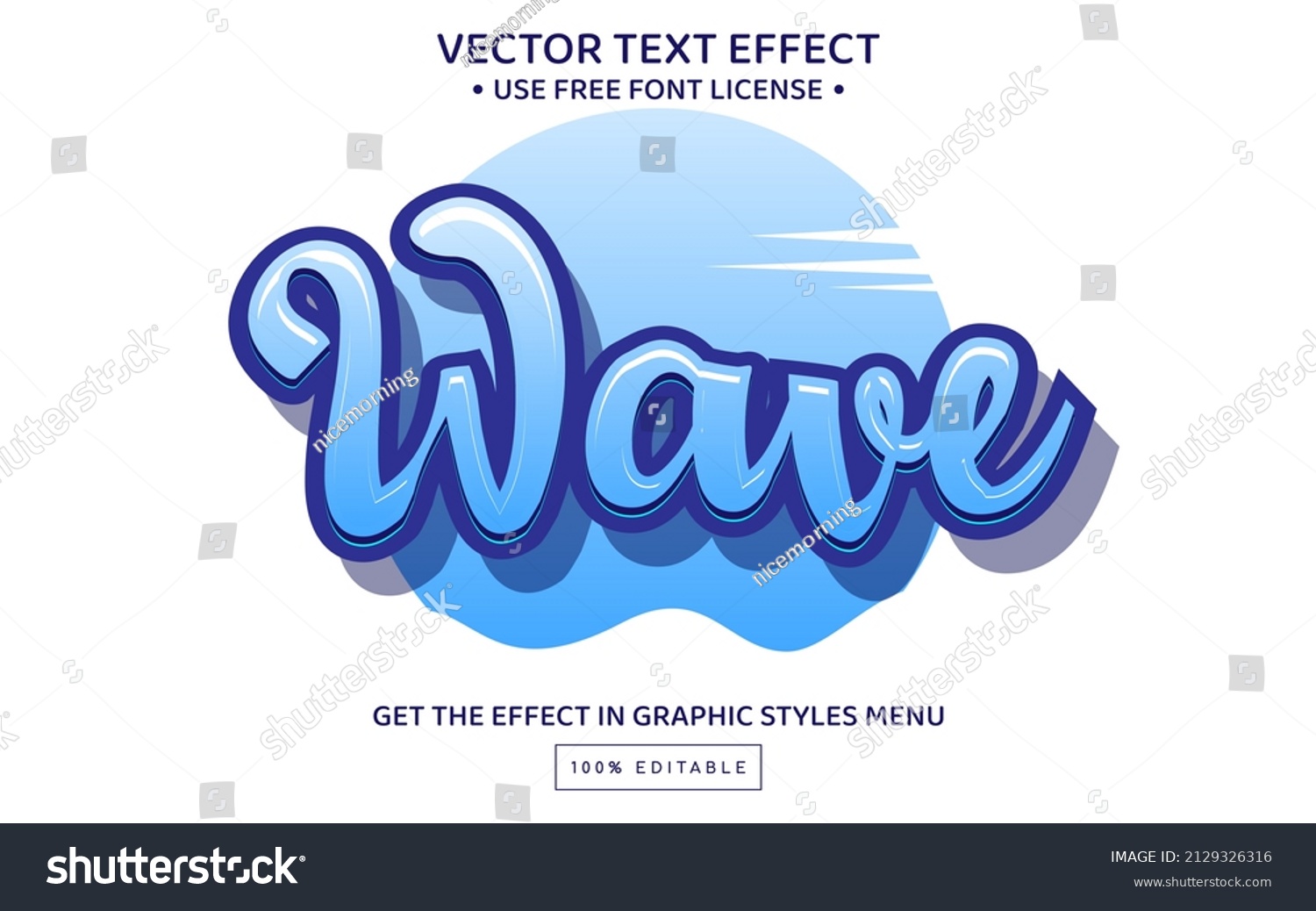 Wave 3d Editable Text Effect Template Stock Vector (Royalty Free ...