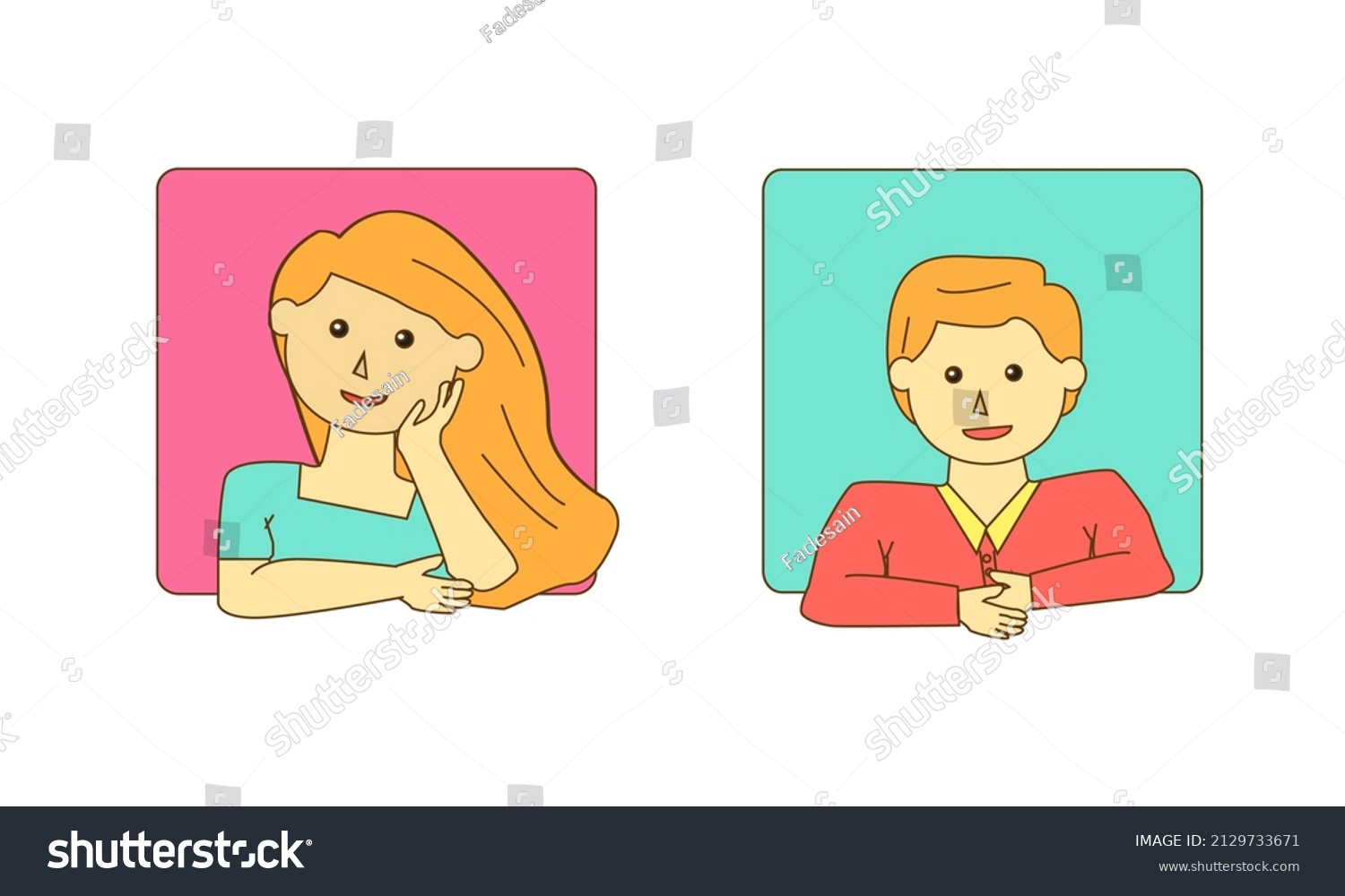 Male Female Characters Minimalist Box Vector Stock Vector (Royalty Free ... Male Female Characters Minimalist Box Vector Stock Vector (Royalty Free ...