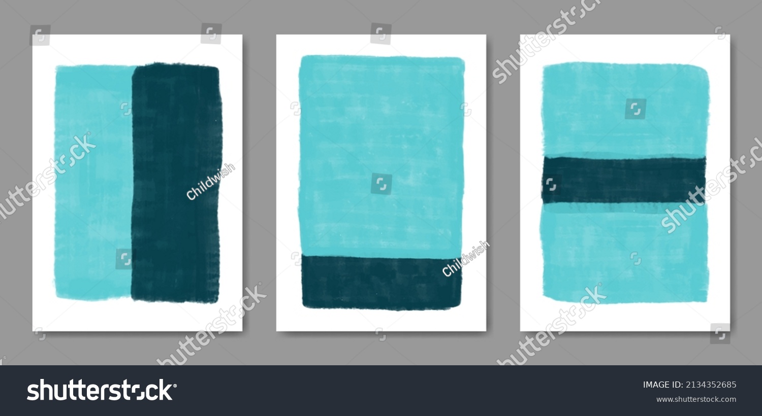 Set Abstract Aesthetic Mid Century Modern Stock Vector Royalty Free