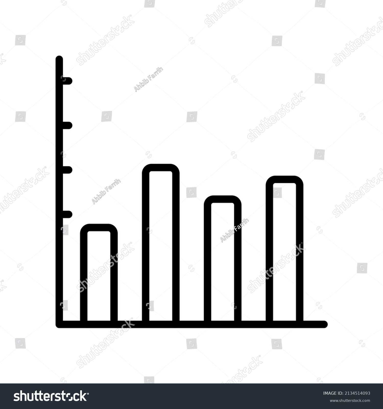 Line Icon Data Analysis Bar Graph Stock Vector Royalty Free 2134514093 Shutterstock