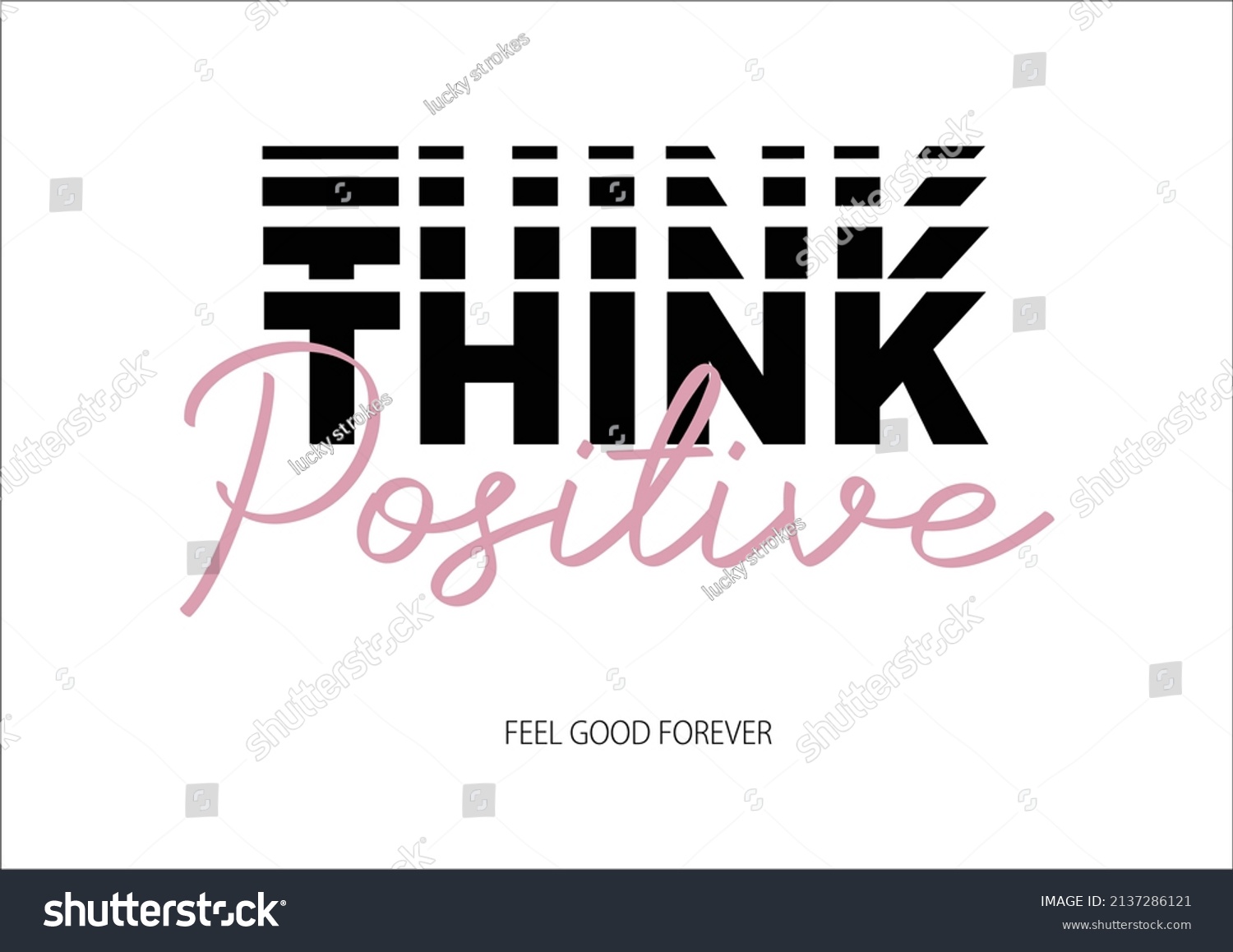 Think Positive Vector Design Hand Drawn Stock Vector (royalty Free