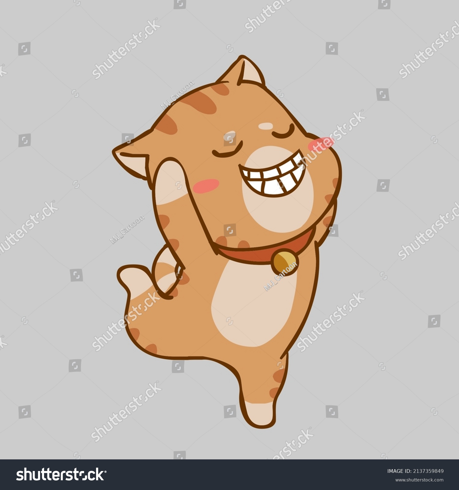 Cartoon Cat Cute Happy Naughty Stock Vector Royalty Free 2137359849 Shutterstock