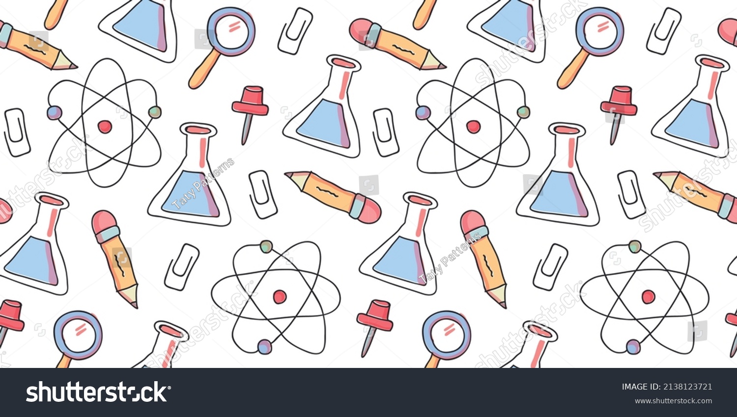 Hand Drawn Science Seamless Pattern Stock Vector (Royalty Free ...