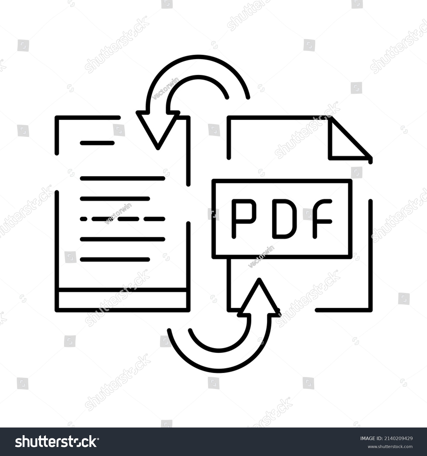 Convert Pdf File Word Pad Line Stock Vector (Royalty Free) 2140209429 ... Convert Pdf File Word Pad Line Stock Vector (Royalty Free) 2140209429 ...