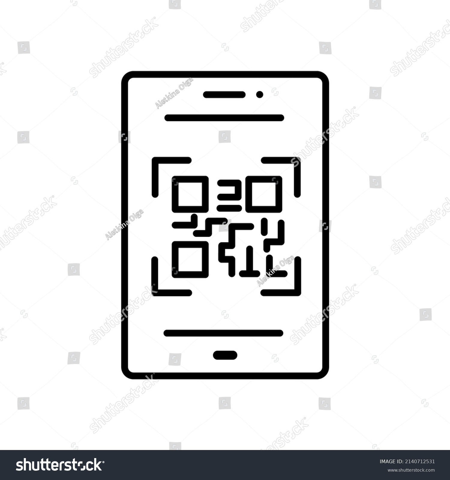 Qr Code Vector Solid Style Icon Stock Vector (Royalty Free) 2140712531 ...