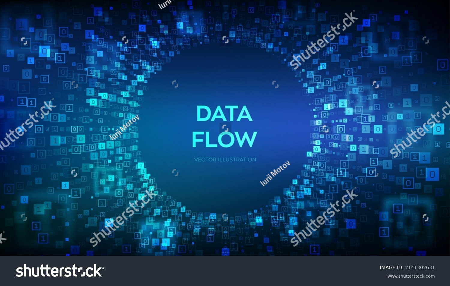 Data Flow Binary Data Flow Tunnel Stock Vector Royalty Free 2141302631 Shutterstock