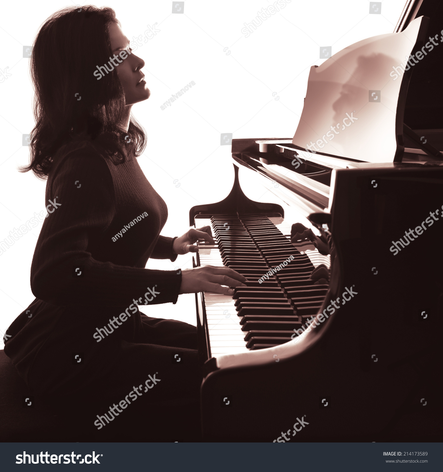 Young Musician Plays Grand Piano Sepia Stock Photo 214173589 | Shutterstock Young Musician Plays Grand Piano Sepia Stock Photo 214173589 | Shutterstock